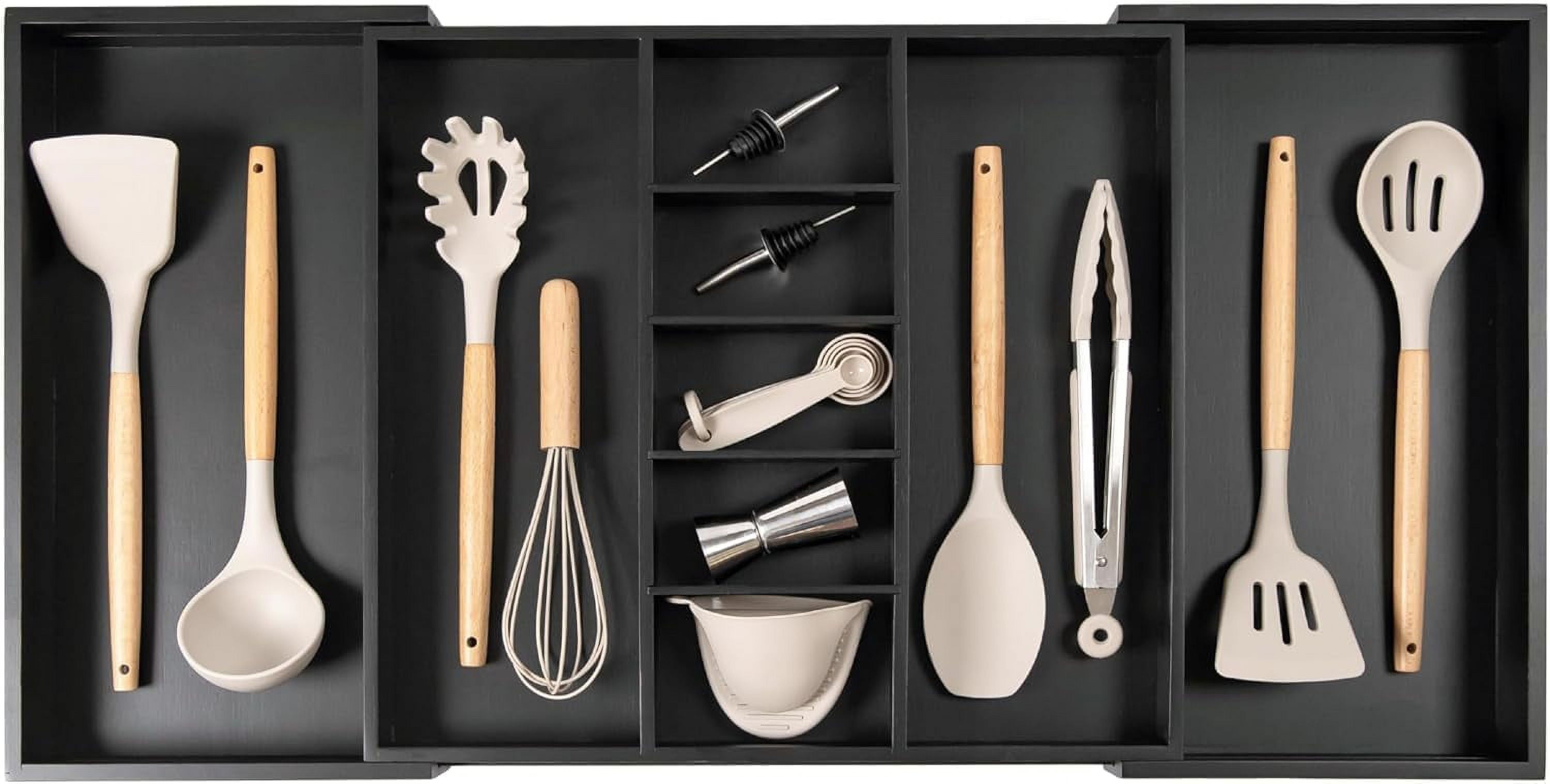 Adjustable Kitchen Drawer Organizer for Utensils and Junk, Food-Safe ...