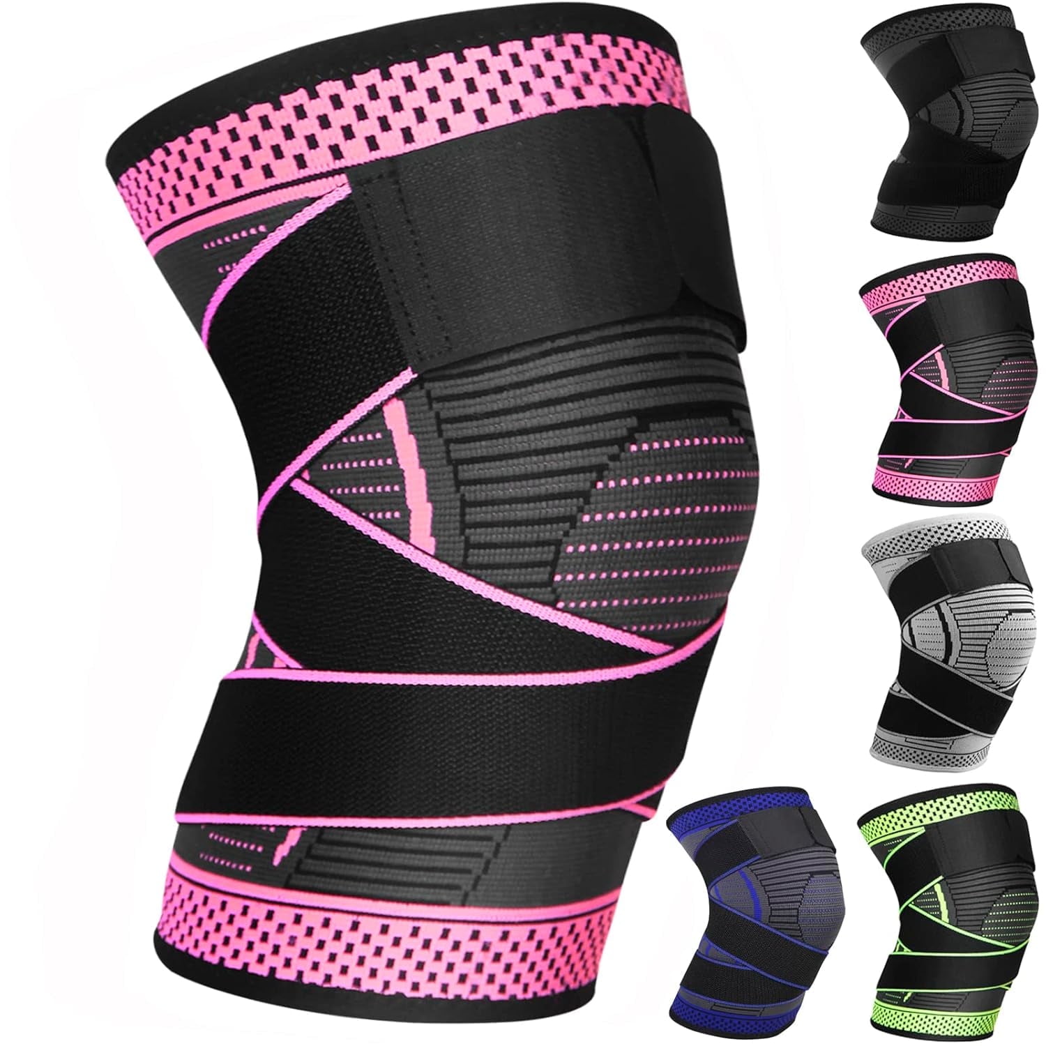 Adjustable Knee Support Brace 1 pack Compression Knee Sleeves for Men ...