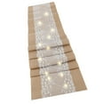 Adjustable LED Light Burlap Table Runner Lace Accent Sturdy Polyester ...