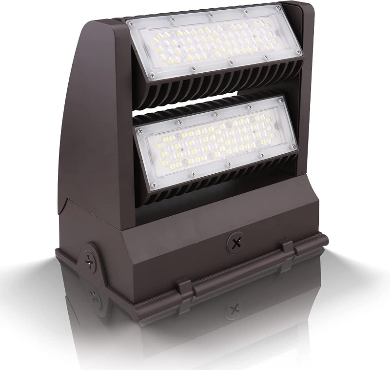 Adjustable LED Wall Pack Light - 40W, 5000K, 5400 Lumens - Rotatable ...
