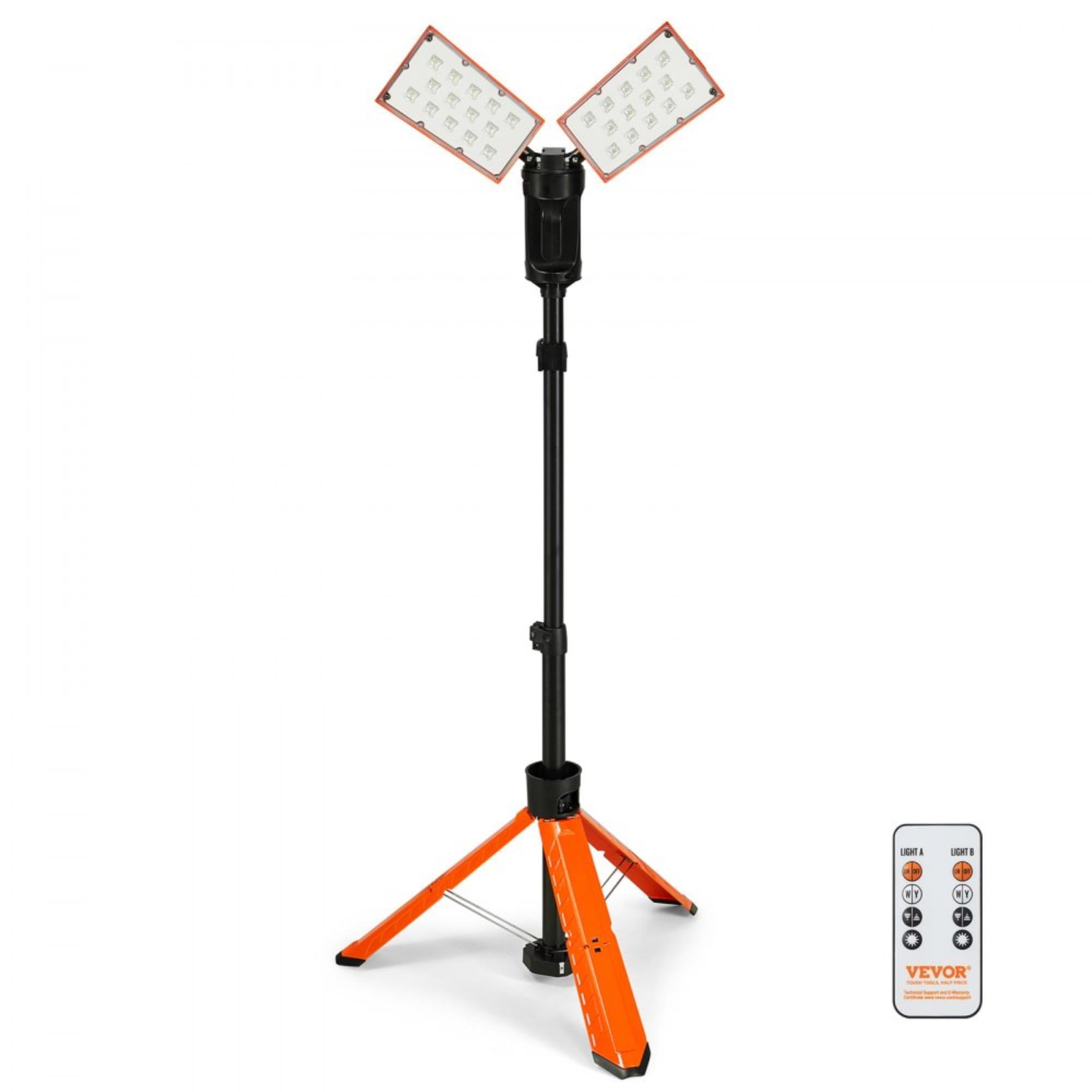 Adjustable LED Work Light 2500 lm with Foldable Tripod, Wireless Remote ...