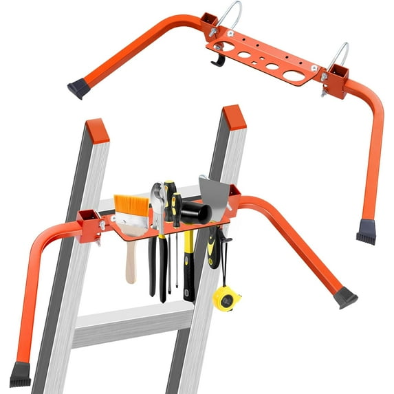 Adjustable Ladder Stabilizer with Tool Tray & Hook - Heavy Duty Roof ...