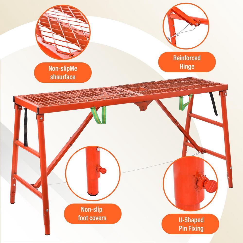 Adjustable Ladder Work Plat form, Portable Scaffolding, 771 LBS ...