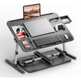 Adjustable Lap Desk, Large Smooth Easy-Clean Wood Grain Desktop ...