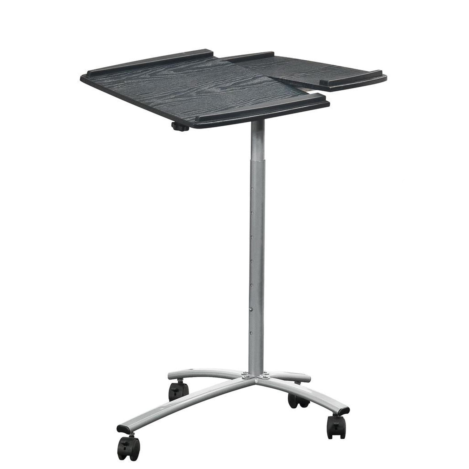 Adjustable Laptop Computer Cart Desk Stand in Graphite Wood Grain ...