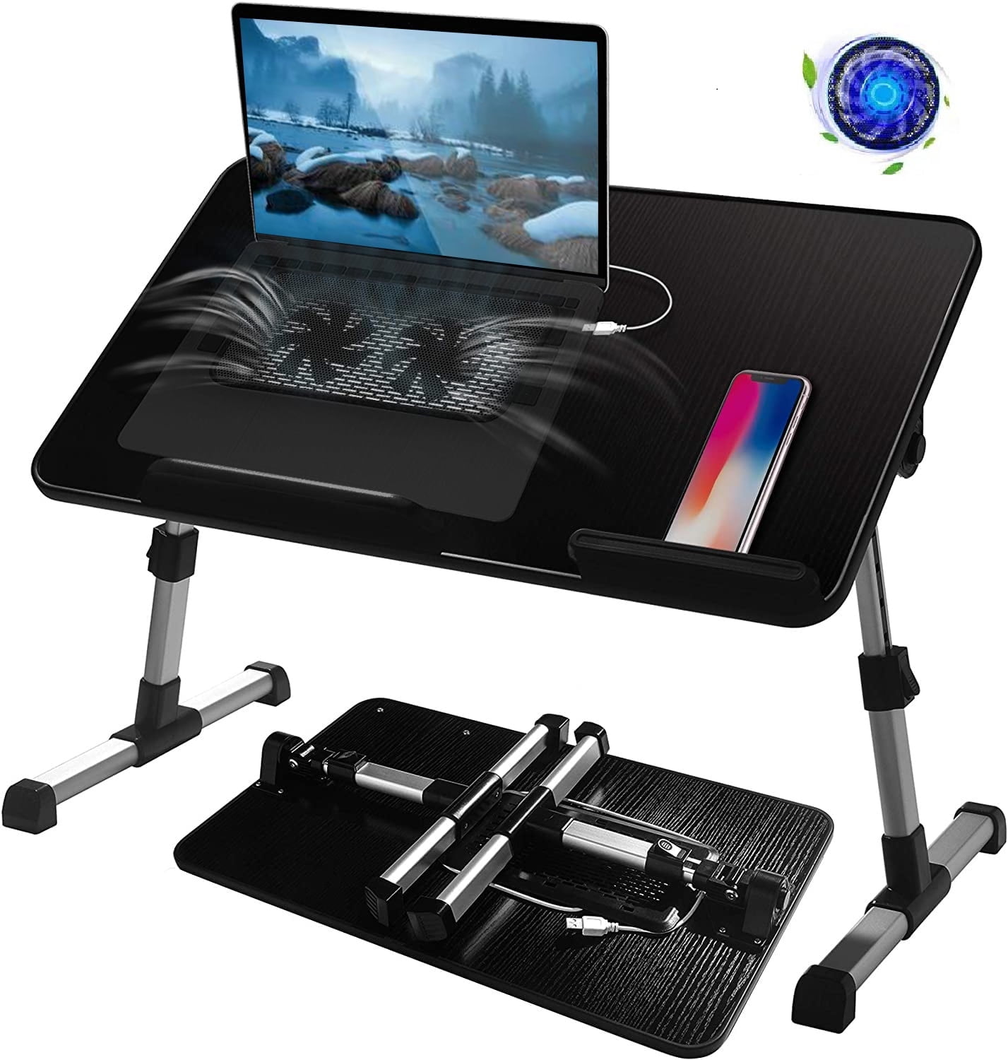 Armyte Adjustable Laptop Desk Table for Bed with Foldable Stand, Tilt ...