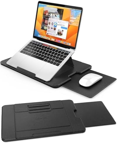 Adjustable Laptop Lap Desk, 3 Ergonomic Angles, PU Leather Non-Slip ...
