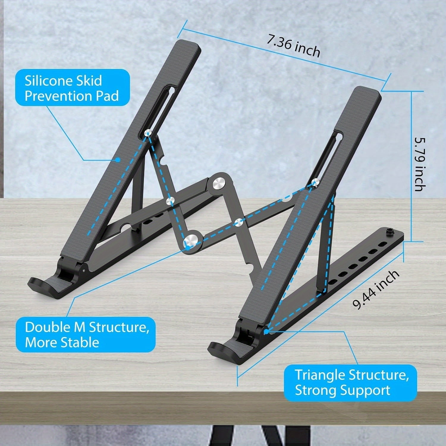 Adjustable Laptop Stand for 10-15.6" Laptops & Tablets - Portable ...