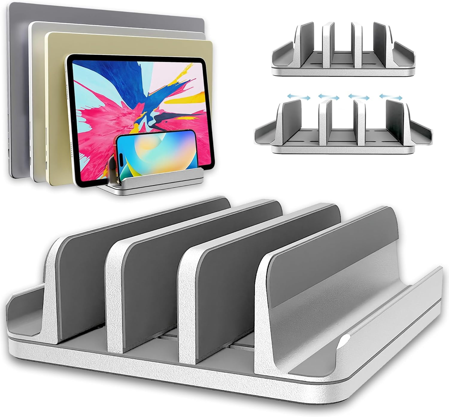 Adjustable Laptop Stand, 5 Slots, Aluminum Space-Saving, for Apple ...