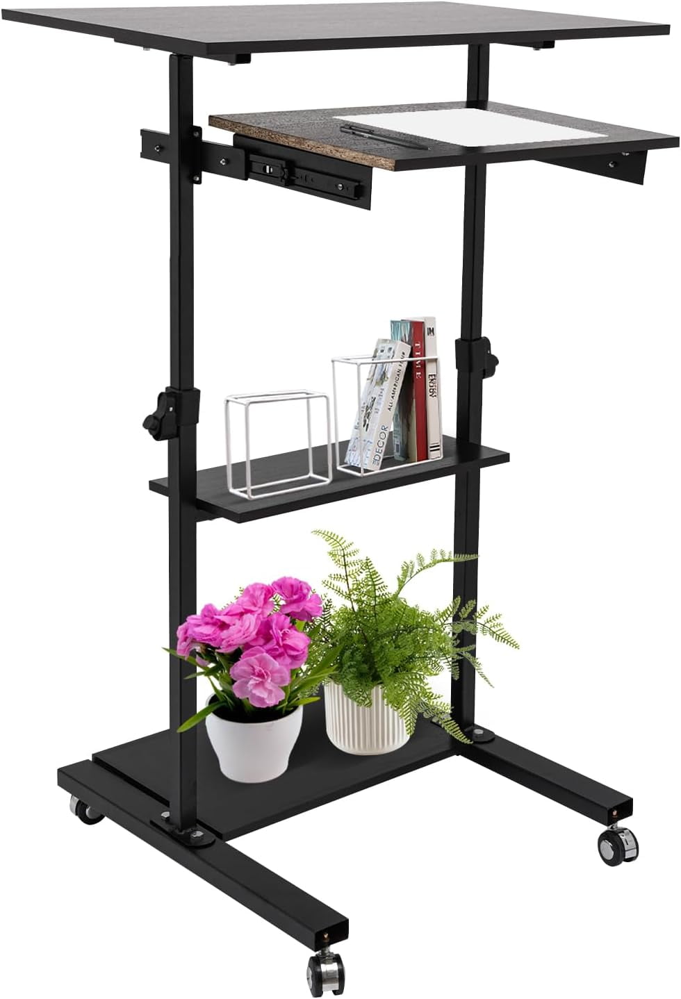 Adjustable Laptop Stand, Couch Desk, Rolling Laptop Floor Stand ...