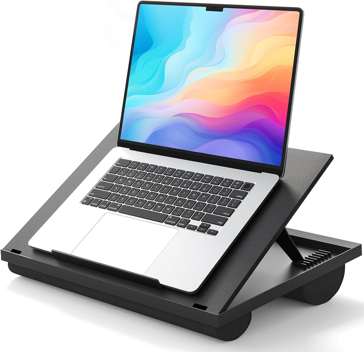 Adjustable Laptop Stand with 8 Angles - Dual Cushion Desk for Sofa, Bed ...