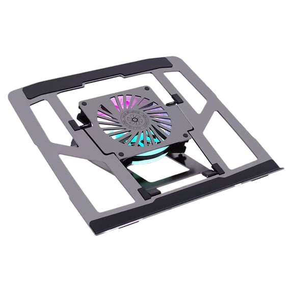 Adjustable Laptop Stand with Fan Soft Silicone Pad for Desk 8 Height ...