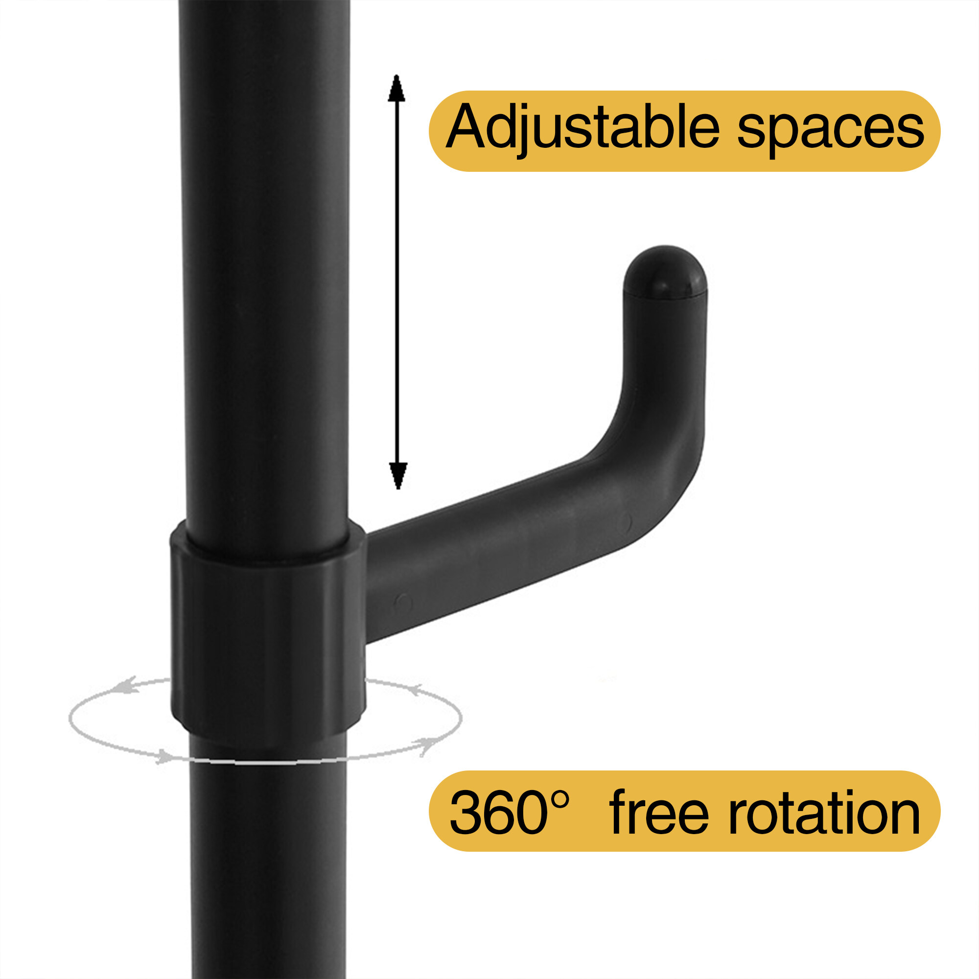 Adjustable Laundry Pole Clothes Drying Rack Coat Hanger DIY Floor to ...