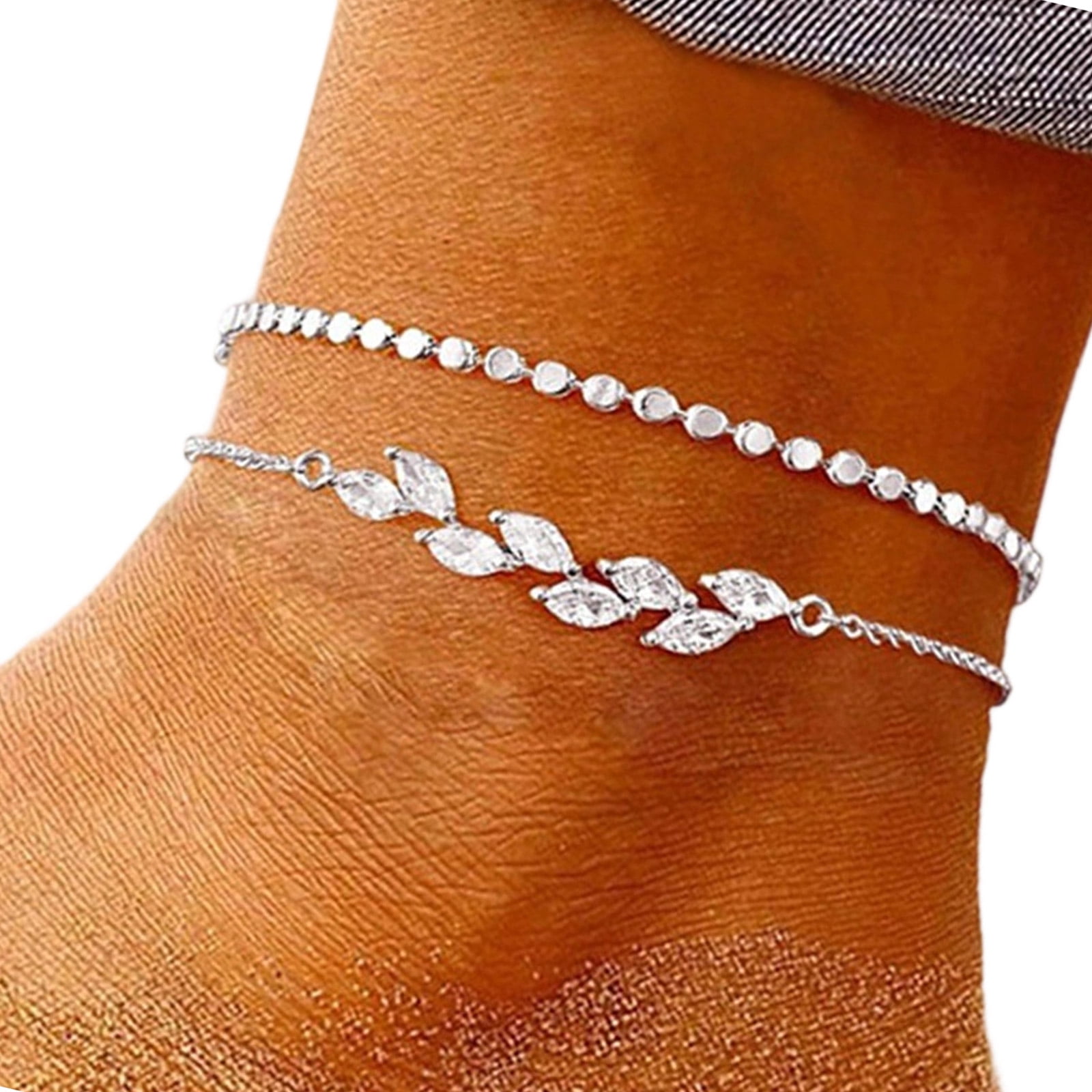 Adjustable Layered Anklet Waterproof Beach Jewelry Ankle Chain Foot ...