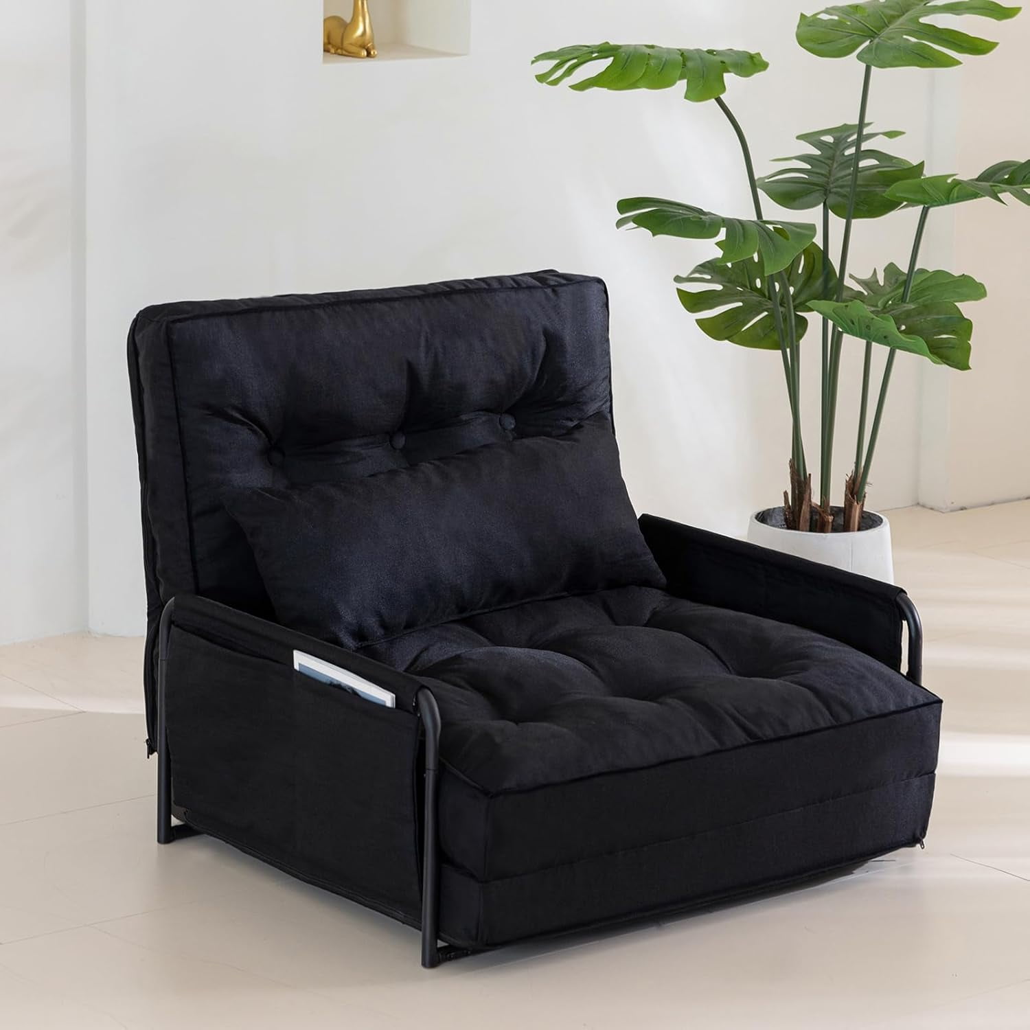 Adjustable Lazy Floor Sofa, Folding Couch Bed with 5 Positions ...