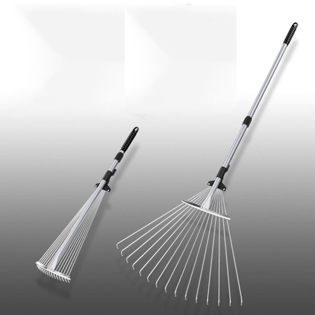 Adjustable Leaf Rake,Yard And Garden Rakes,30-65" Collapsible ...