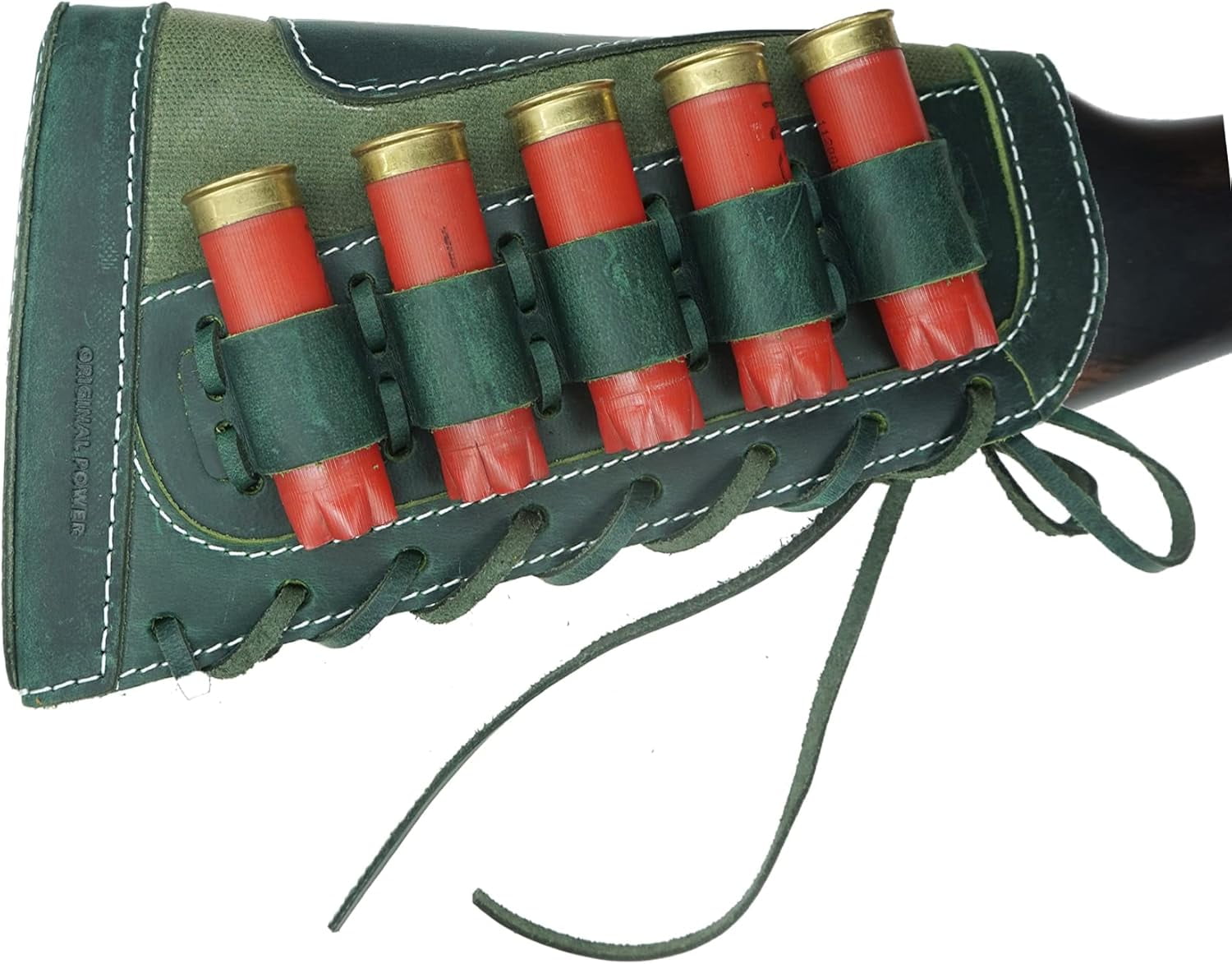 Adjustable Leather Buttstock Cartridge Ammo Holder for 12 Gauge Ammo ...