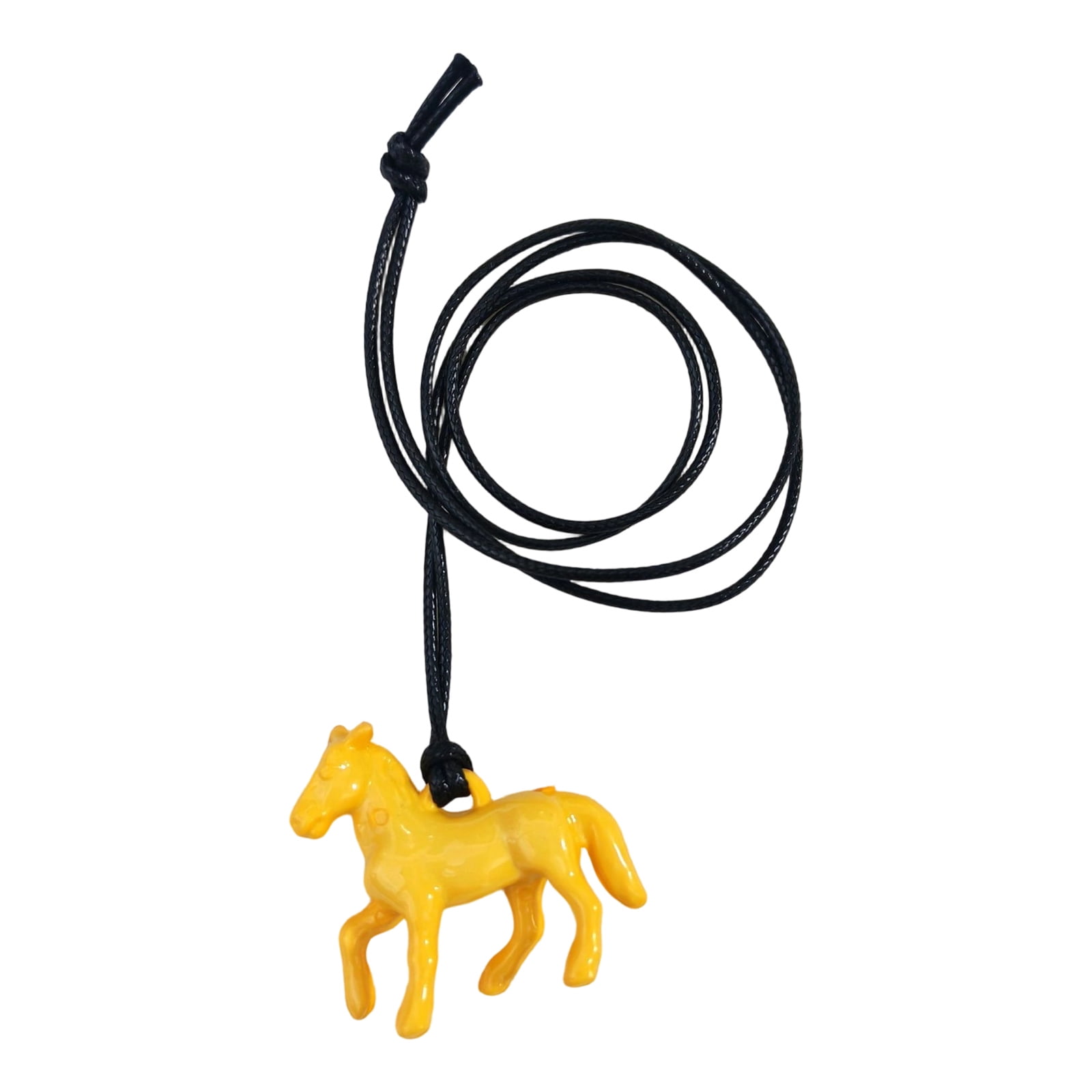 Adjustable Leather Cord Necklace with Colorful Acrylic Horse Charm for ...