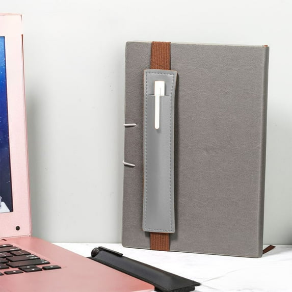 Adjustable Leather Pen Pocket for Notebooks Elastic Pencil Case Pouch ...