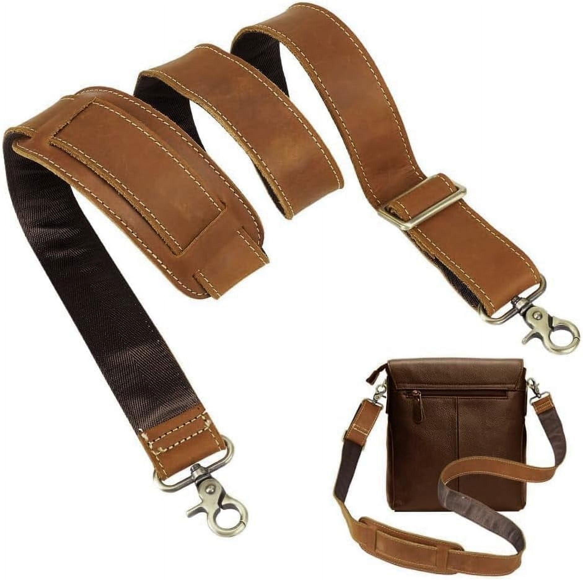 Adjustable Leather Shoulder Strap 59 Inch Leather Bag Strap Replacement ...