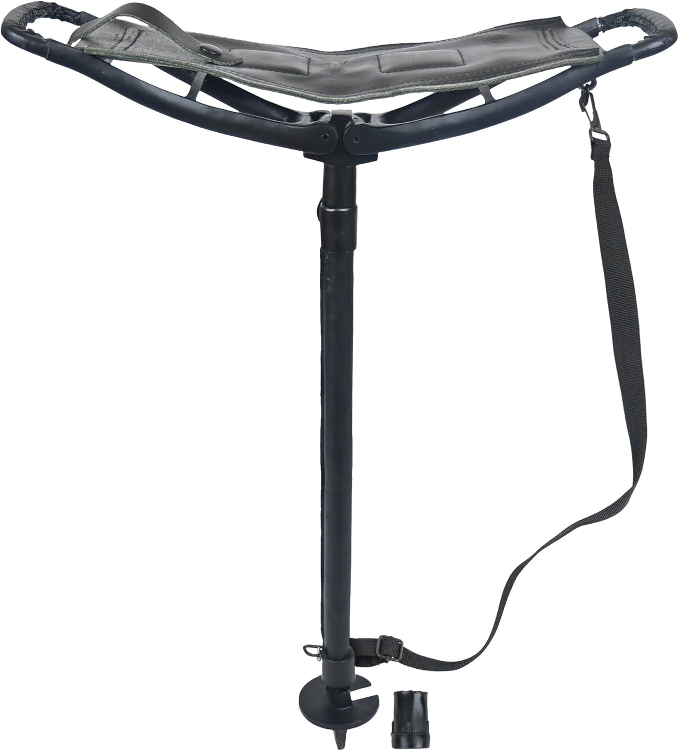 Adjustable Leather Walking Stick Seat Outdoor Shooting Sticks Spectator ...