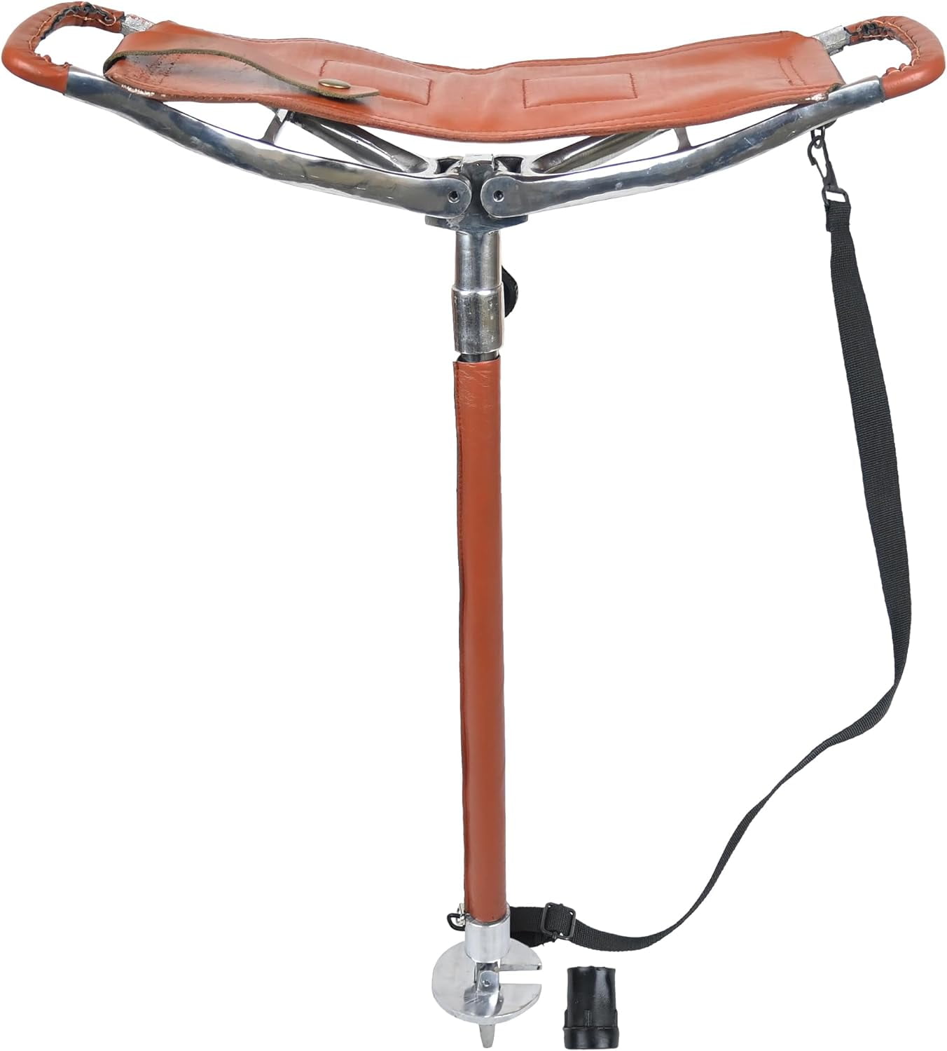 Adjustable Leather Walking Stick Seat Outdoor Shooting Sticks Spectator ...