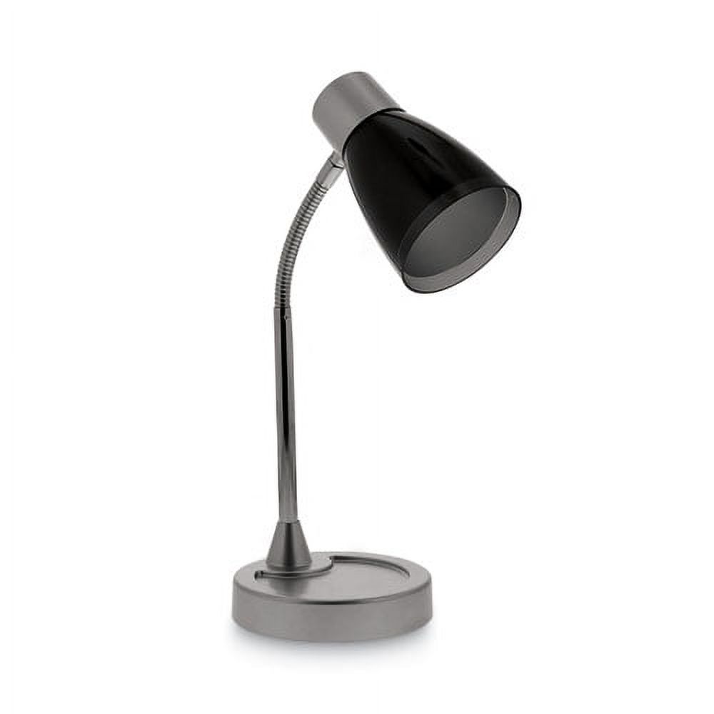 Adjustable Led Desk Lamp, 4.5" Dia Base, 20" Tall, Chrome/black ...