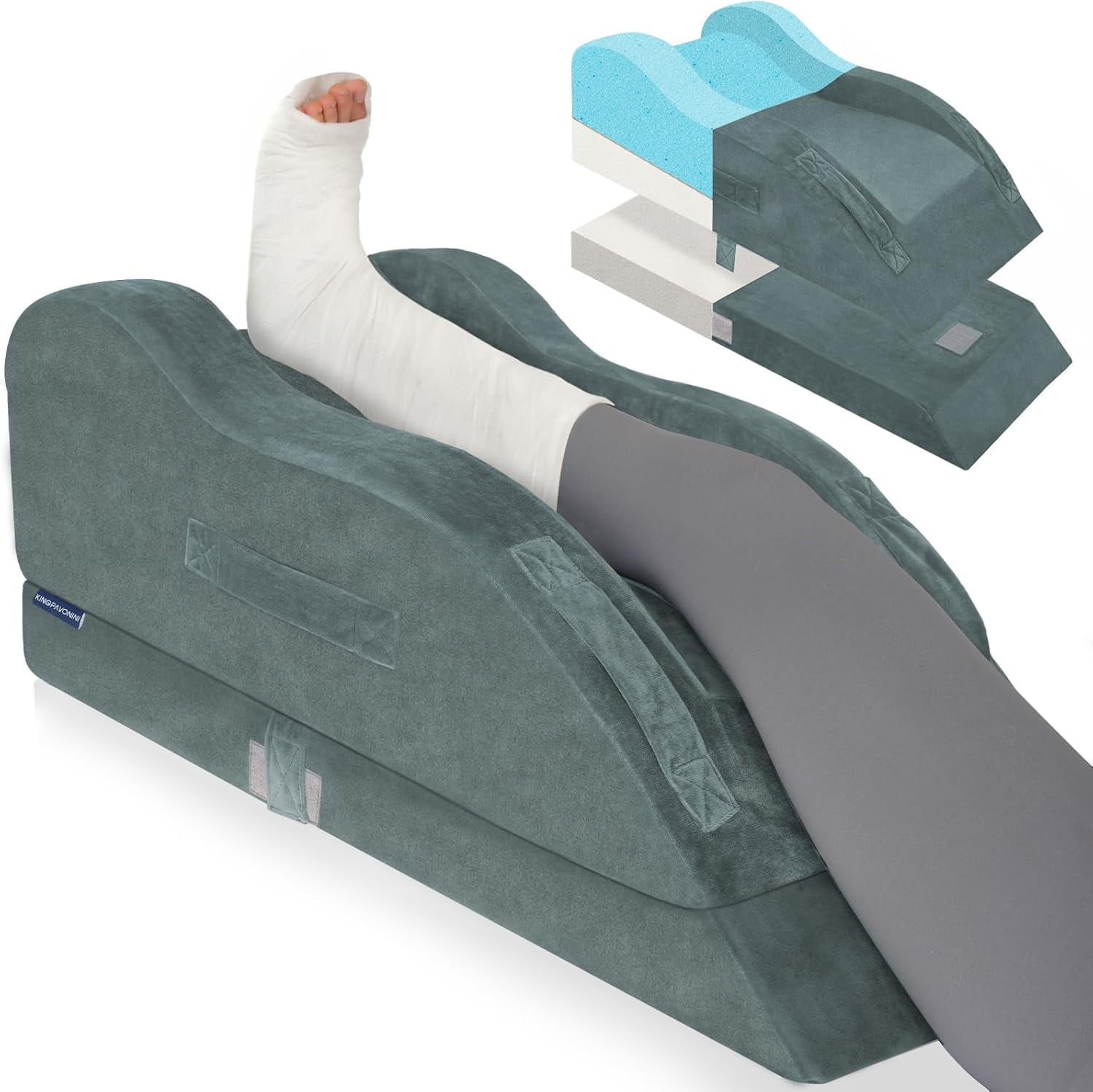 Adjustable Leg Elevation Pillows for After Surgery, Ergonomic Curve ...