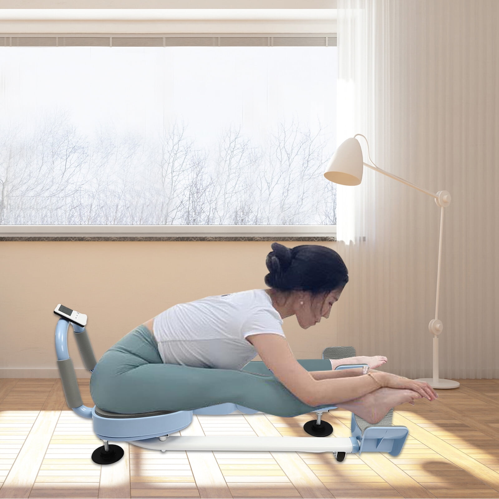 Adjustable Leg Stretcher with Timer, Foldable Floor-Standing Split ...