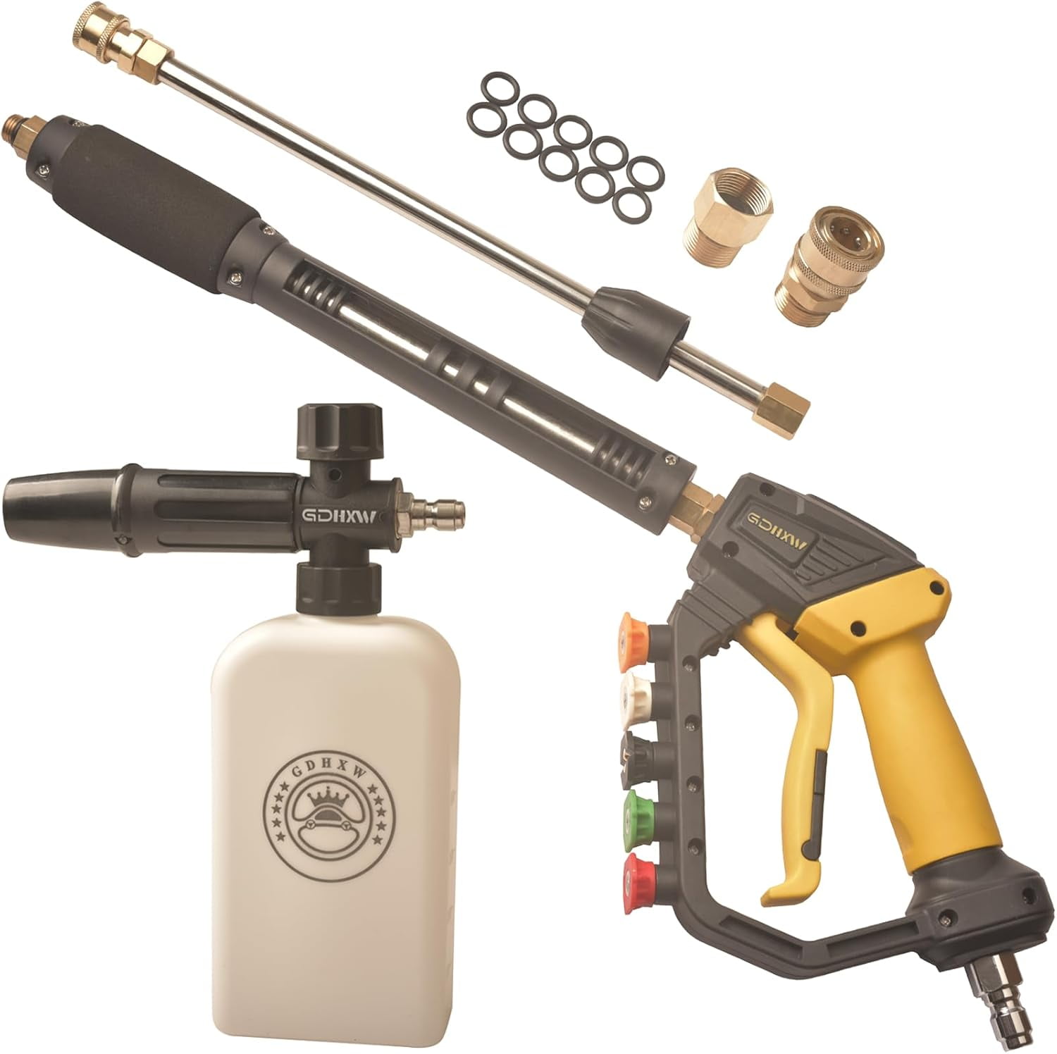 Adjustable Length High Power Washer Gun 5000PSI,with Foam Cannon and ...