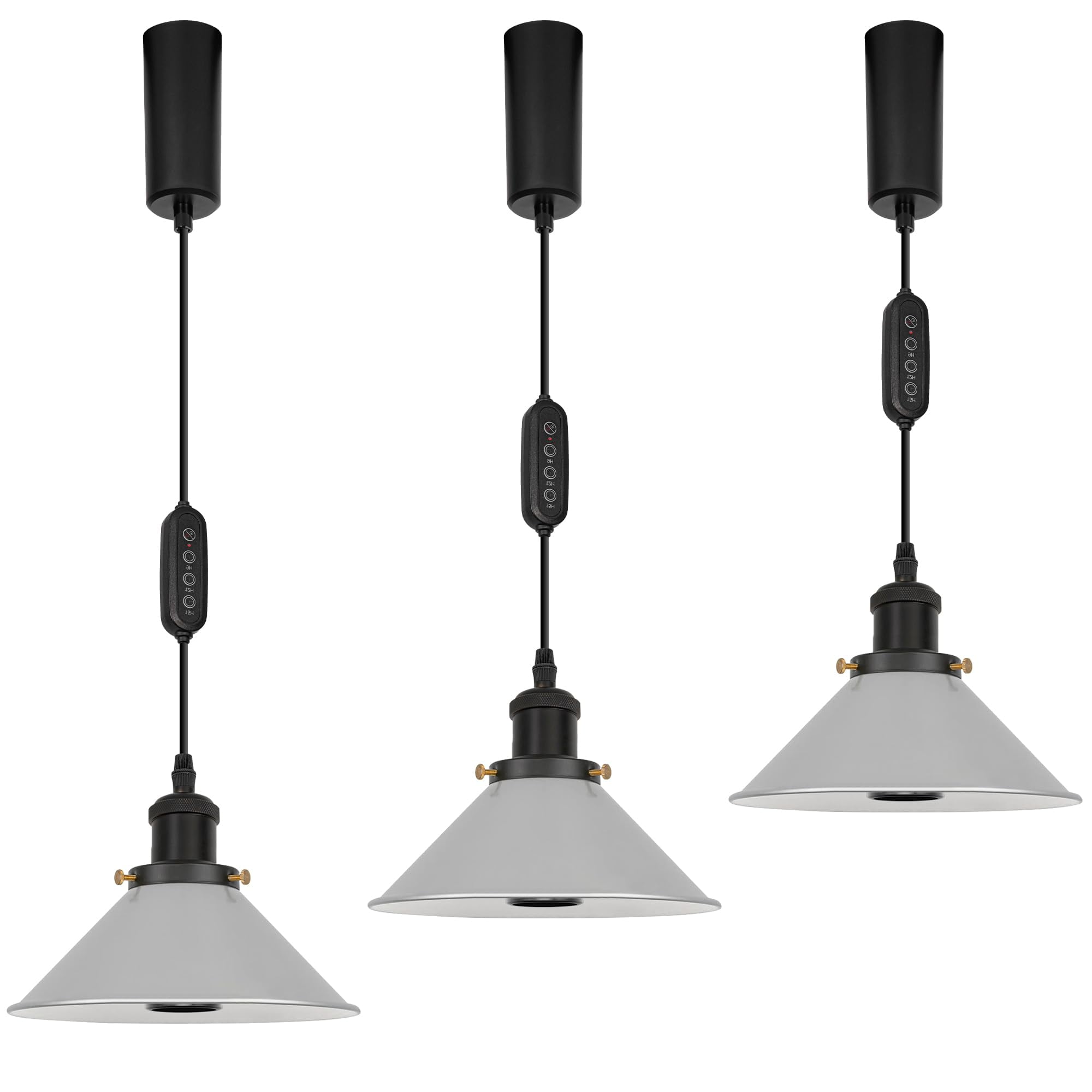 FSLiving Adjustable Length J-Type Track Light Pendants with Timer Cord ...