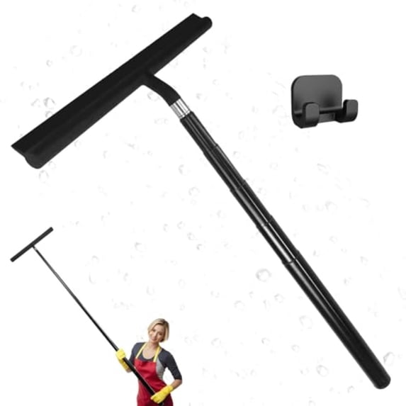 Adjustable Length Shower Squeegee with Heavy-Duty Silicone Blade and ...