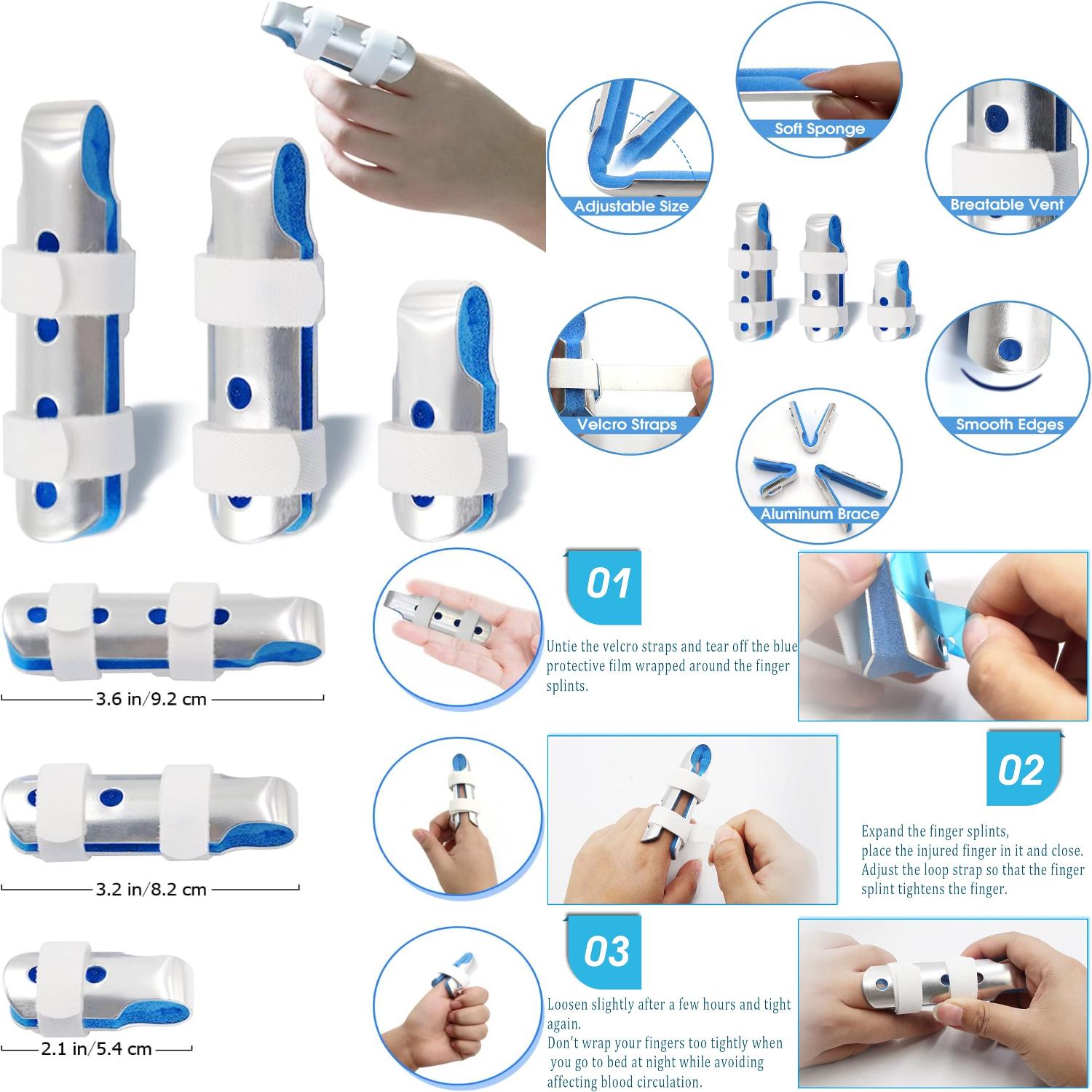 Adjustable Lightweight and Effective Aluminum Trigger Finger Splint ...