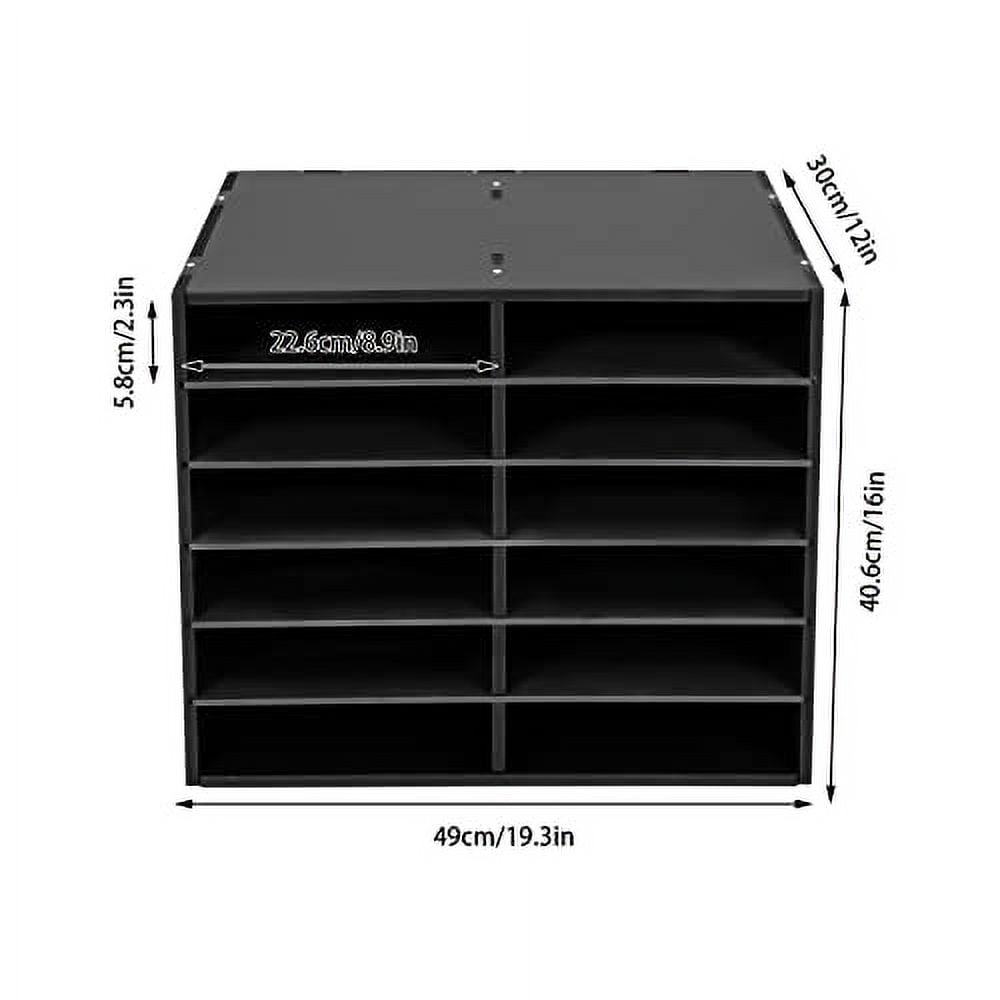 Adjustable Literature Organizer,12 Compartments Desktop File Sorter ...