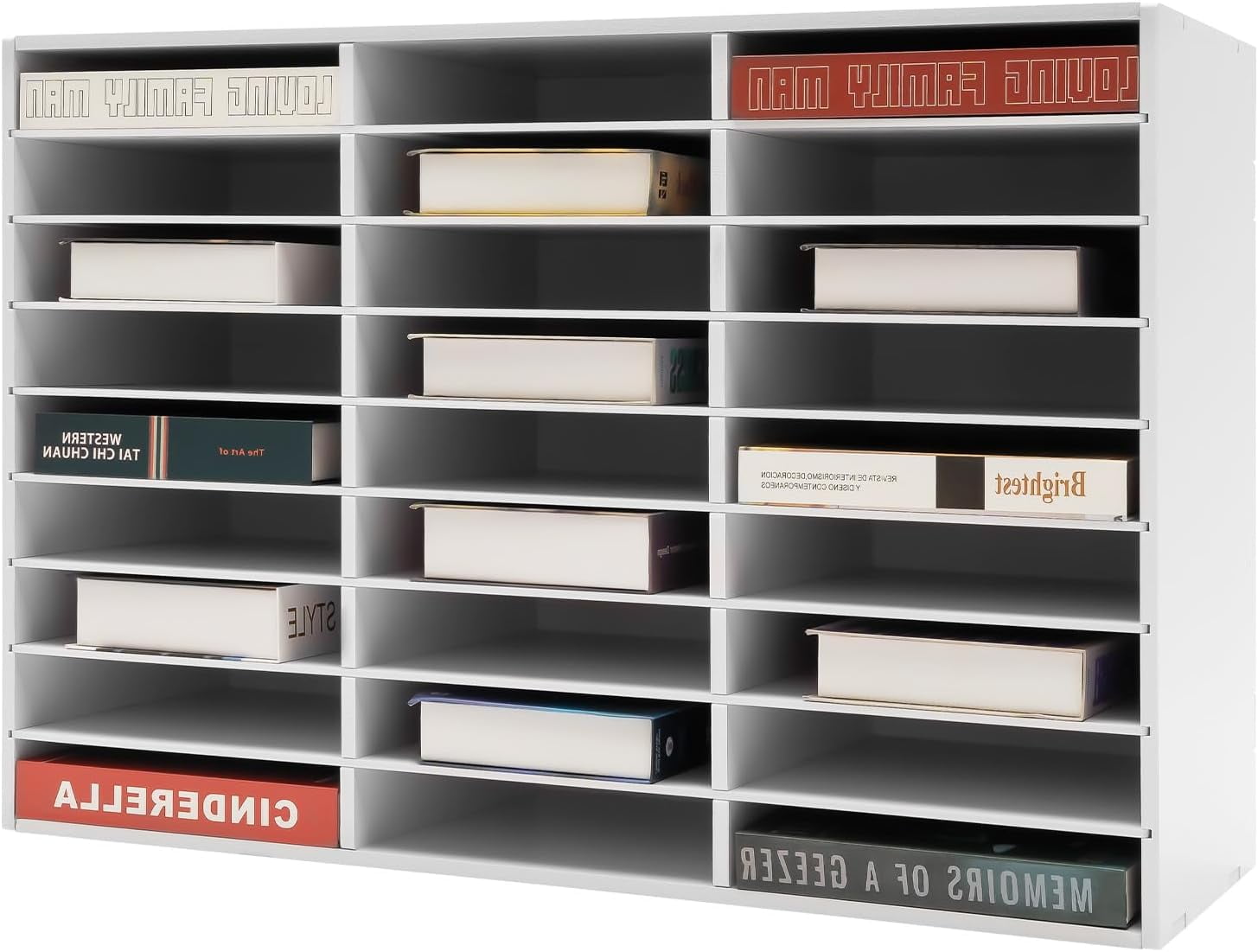 Adjustable Literature Organizer, 27 Compartments Desktop File Sorter ...