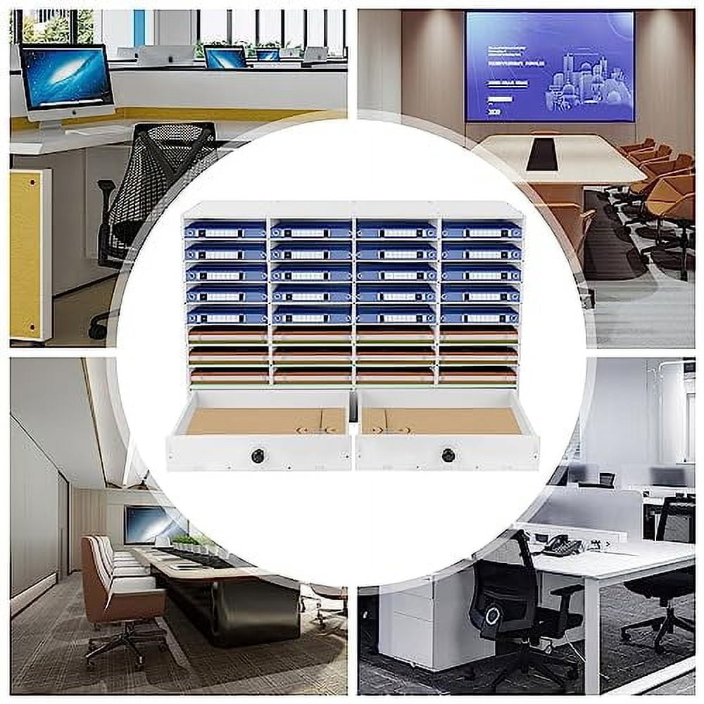 Adjustable Literature Organizer, 32 Compartments Desktop File Sorter ...