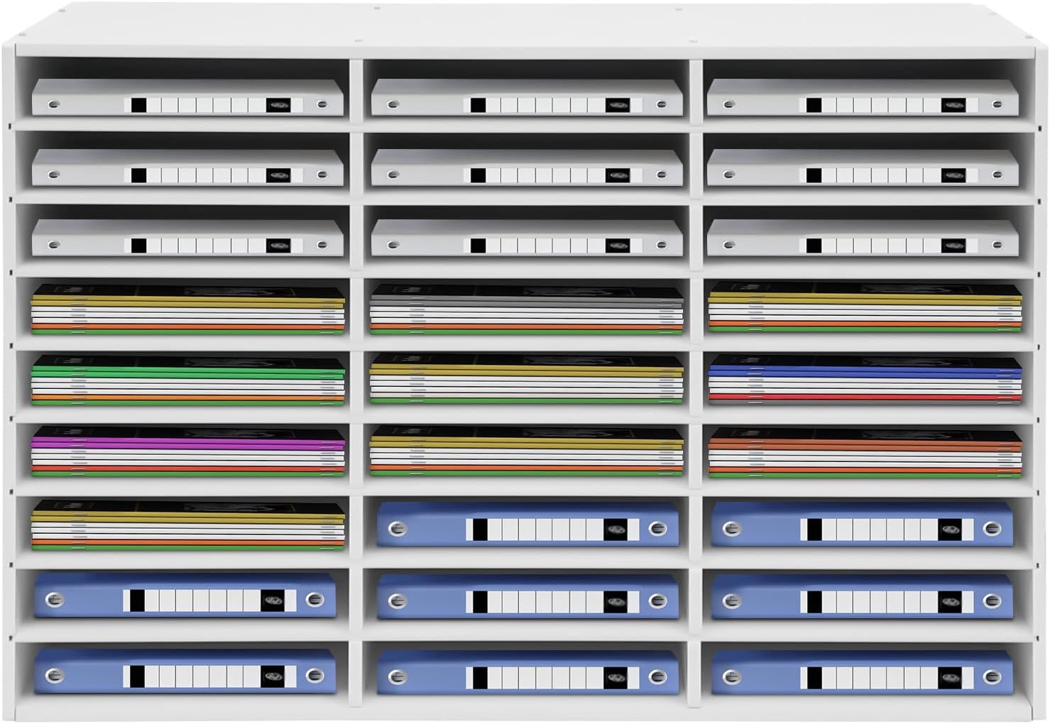 Adjustable Literature Organizer Desktop File Sorter 27 Slots Mail ...