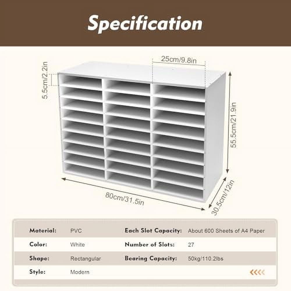 Adjustable Literature Organizer Desktop File Sorter Mail Center Paper ...