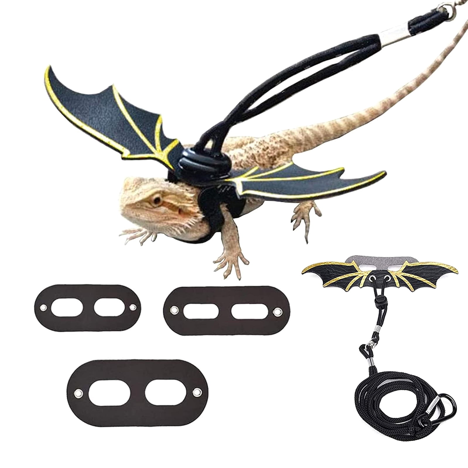 Adjustable Lizard Leash Set Bearded Dragon Harness Soft Wing Decoration ...