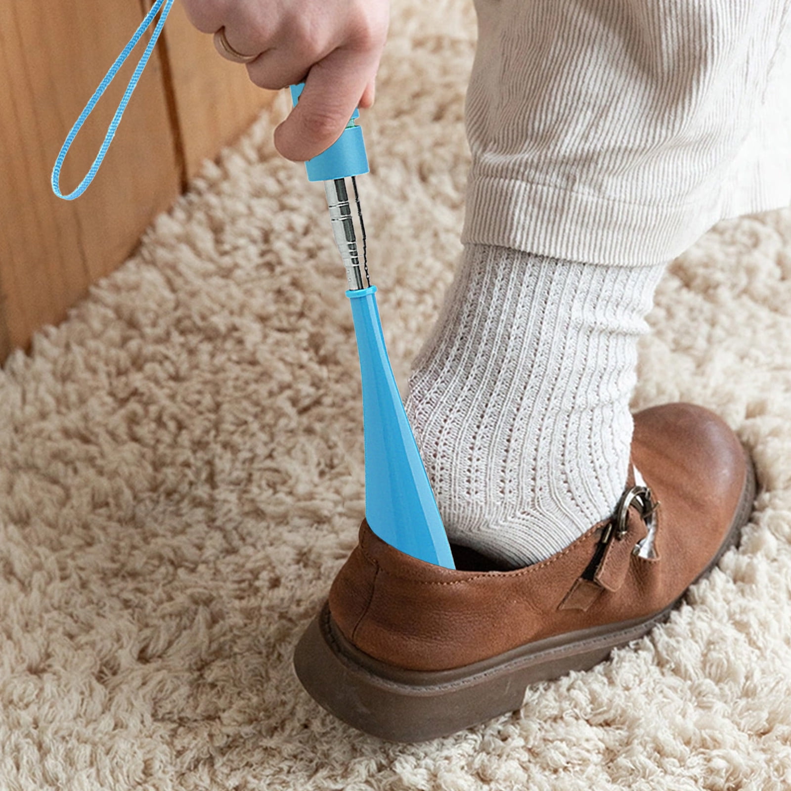 Adjustable Long Handle Stainless Steel Shoe Horn Shoe Horn-Retractable ...