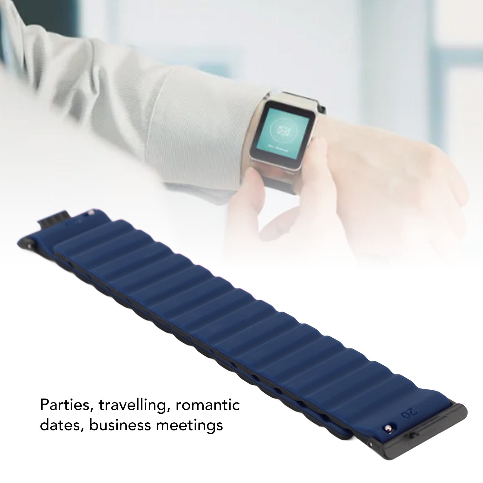 Adjustable Magnetic Watch Strap, Sport Silicone Band With Strong Links ...