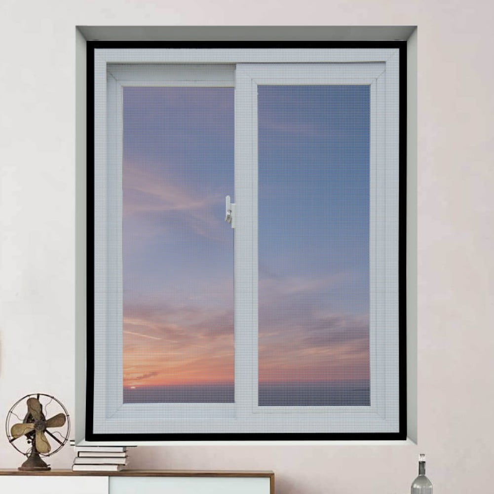 Adjustable Magnetic Window Screen DIY Fiberglass Screen Mesh Max Fits ...
