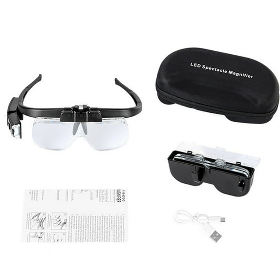 Adjustable Magnifying Glasses LED Headband Loupe Magnifier With Lamp ...