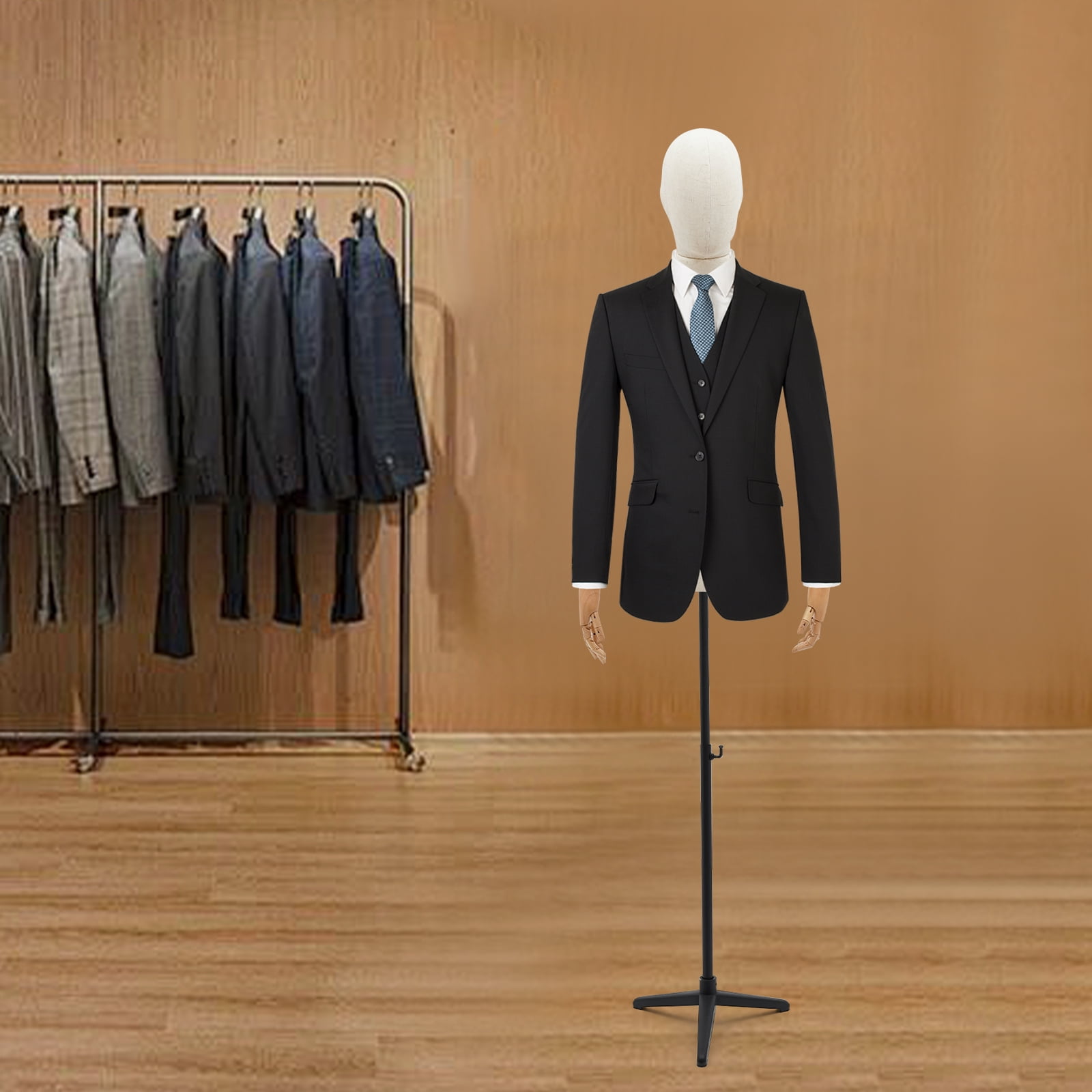 Adjustable Male Mannequin, 17.7in Shoulder Width with Linen Surface ...