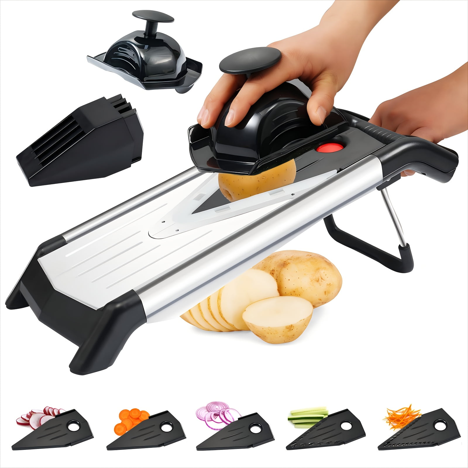 Adjustable Mandoline Slicer for Vegetables & Fruits - 6 Blades, Hand ...