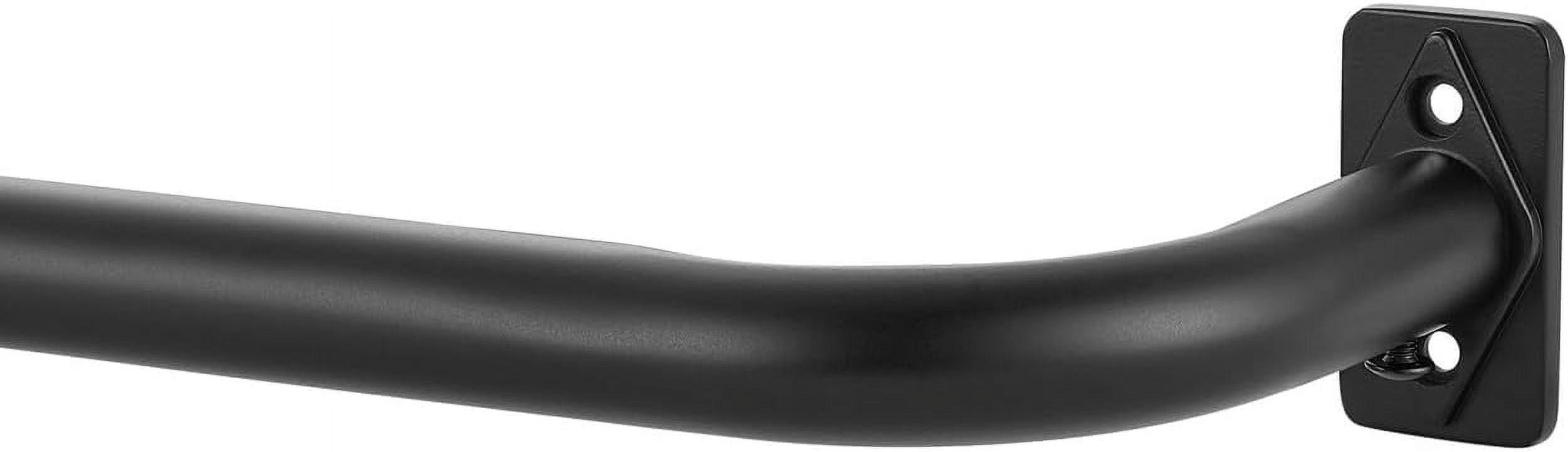 Adjustable Matte Black Heavy Duty Curtain Rod, 1 Inch Diameter, Room ...
