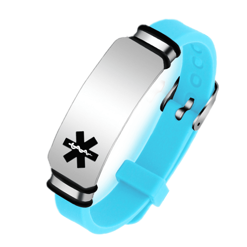Adjustable Medical Alert ID Silicone Bracelet for Adults Kids ...