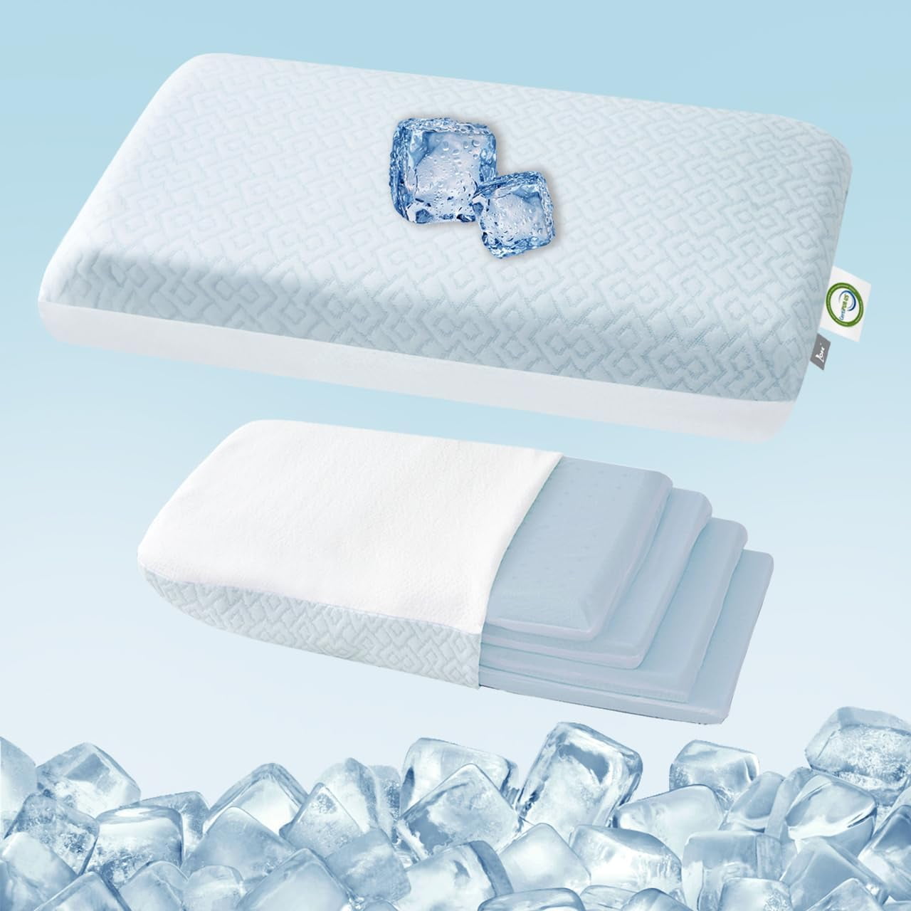Adjustable Memory Foam Pillow - 4 Height from 1.2 to 4.8in, Cervical ...