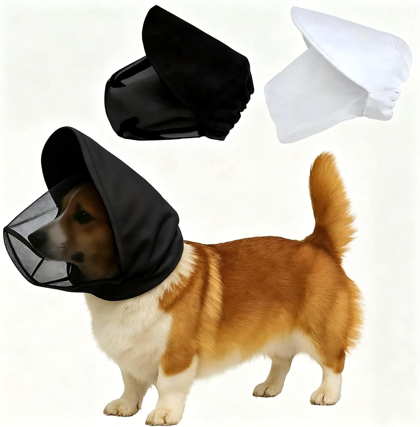 Adjustable Mesh Dog Head Protector, Breathable, for Small Medium Dogs ...