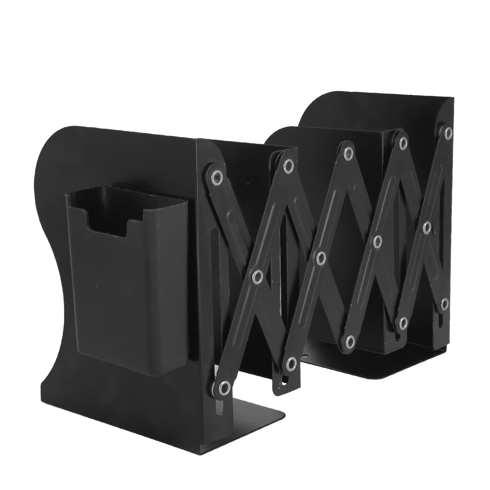 Adjustable Metal Bookends with Detachable Magnetic Pen Holder - Durable ...